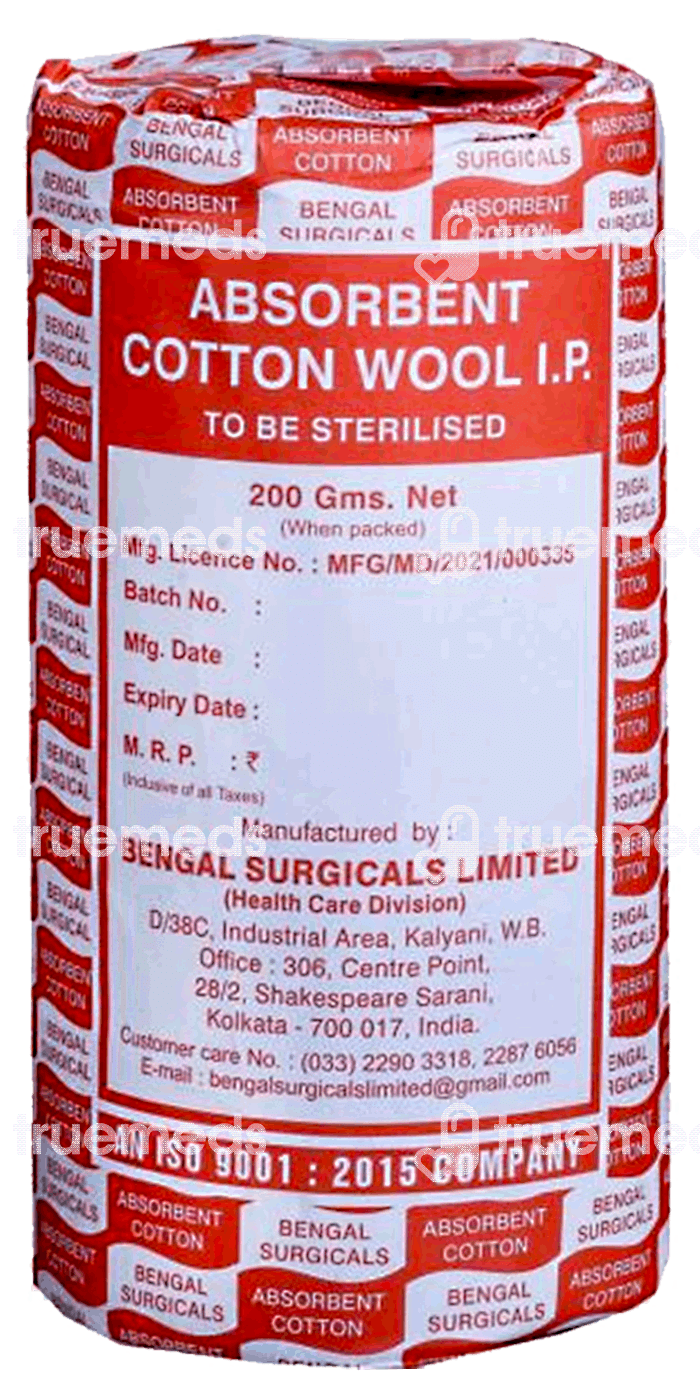 Absorbent Cotton Wool 200 Gm - Uses, Side Effects, Dosage, Price | Truemeds