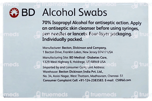 Bd Alcohol Swab 100 - Uses, Side Effects, Dosage, Price | Truemeds