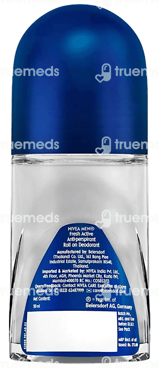 Nivea Men Fresh Active Deodorant Roll On 50 Ml - Uses, Side Effects ...