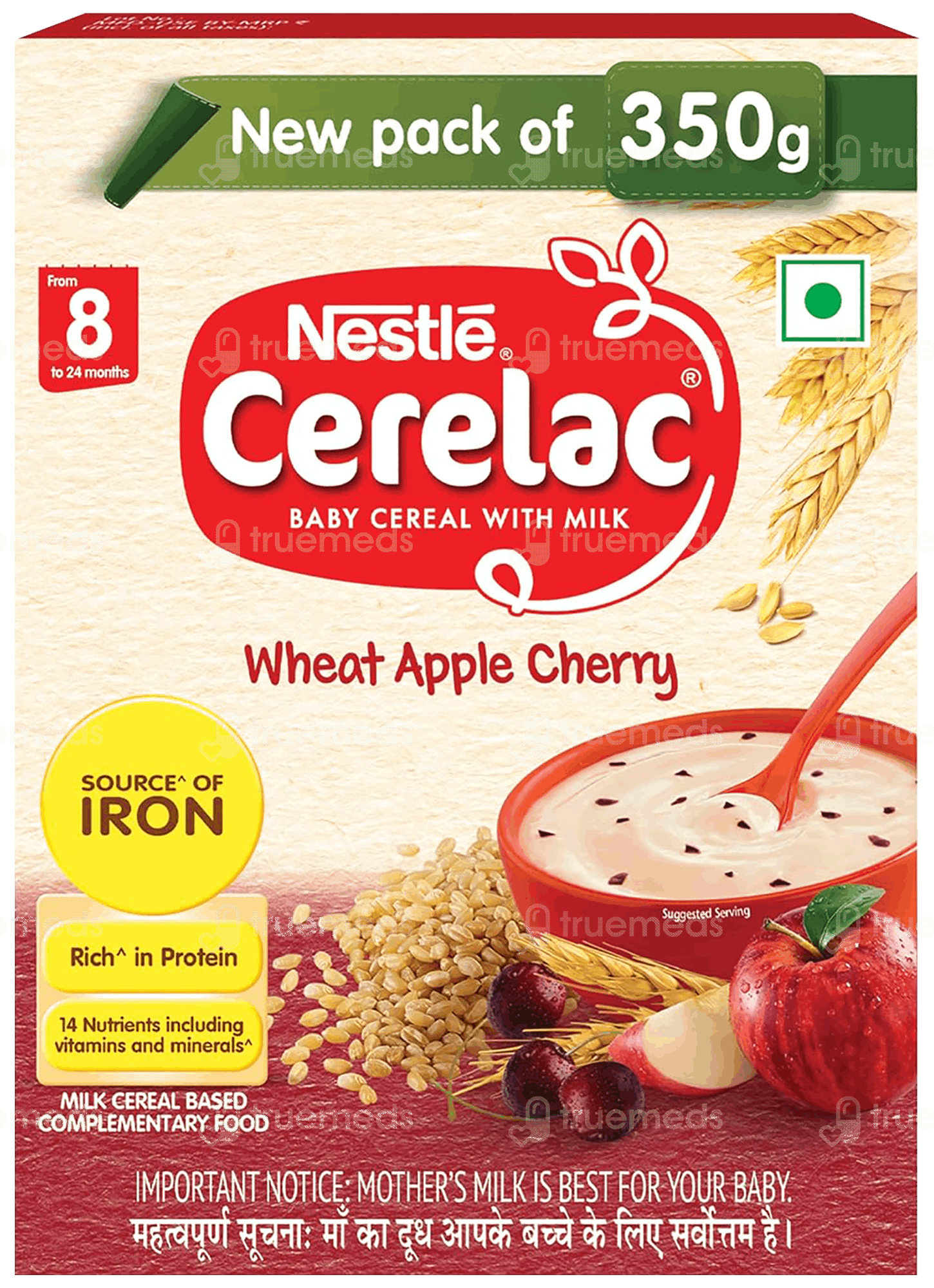 Nestle Cerelac Baby Wheat Apple Cherry 350gm - Uses, Side Effects ...
