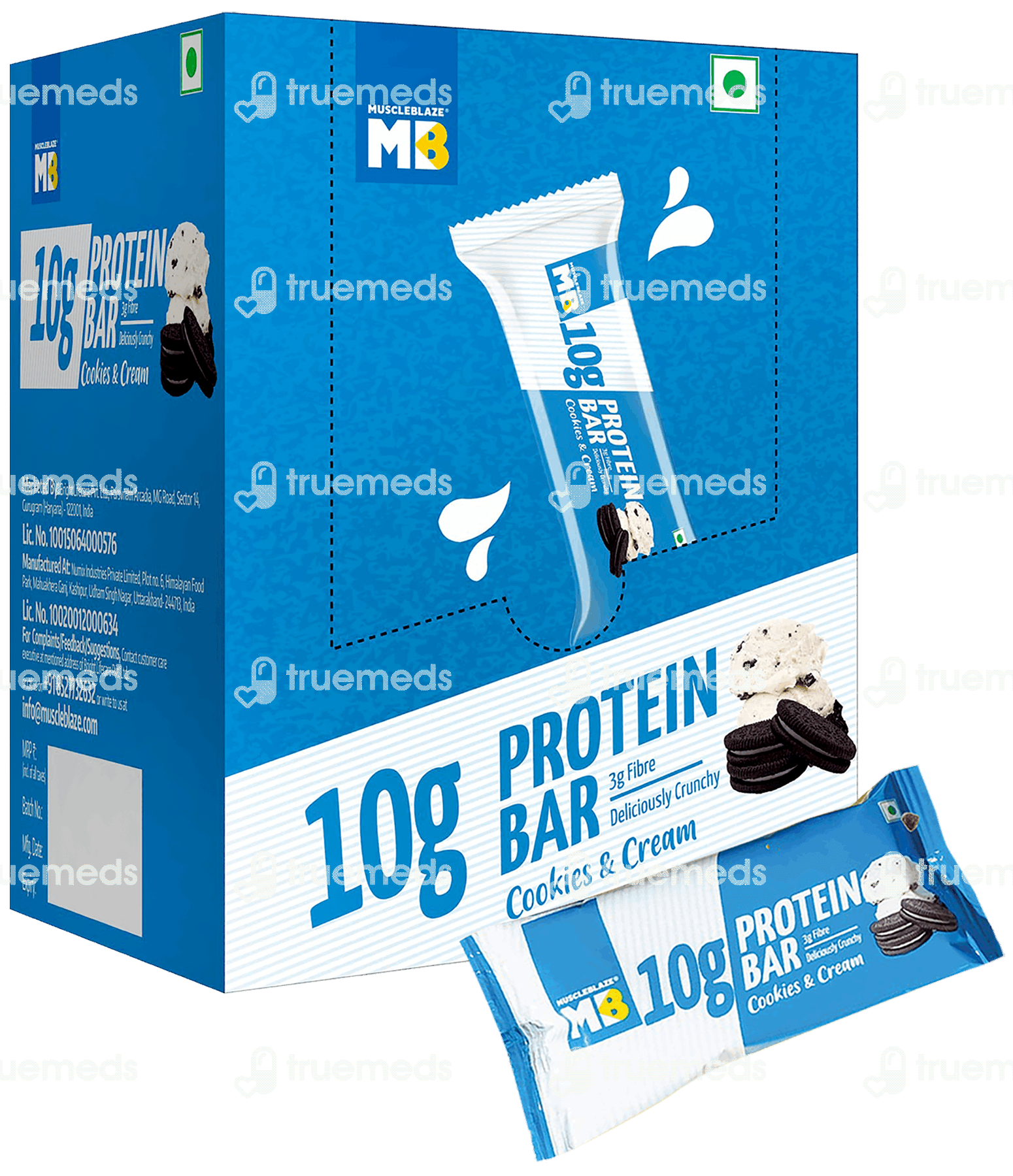 Muscleblaze Protein Cookies And Cream Bar 10gm Pack Of 6 - Uses, Side ...