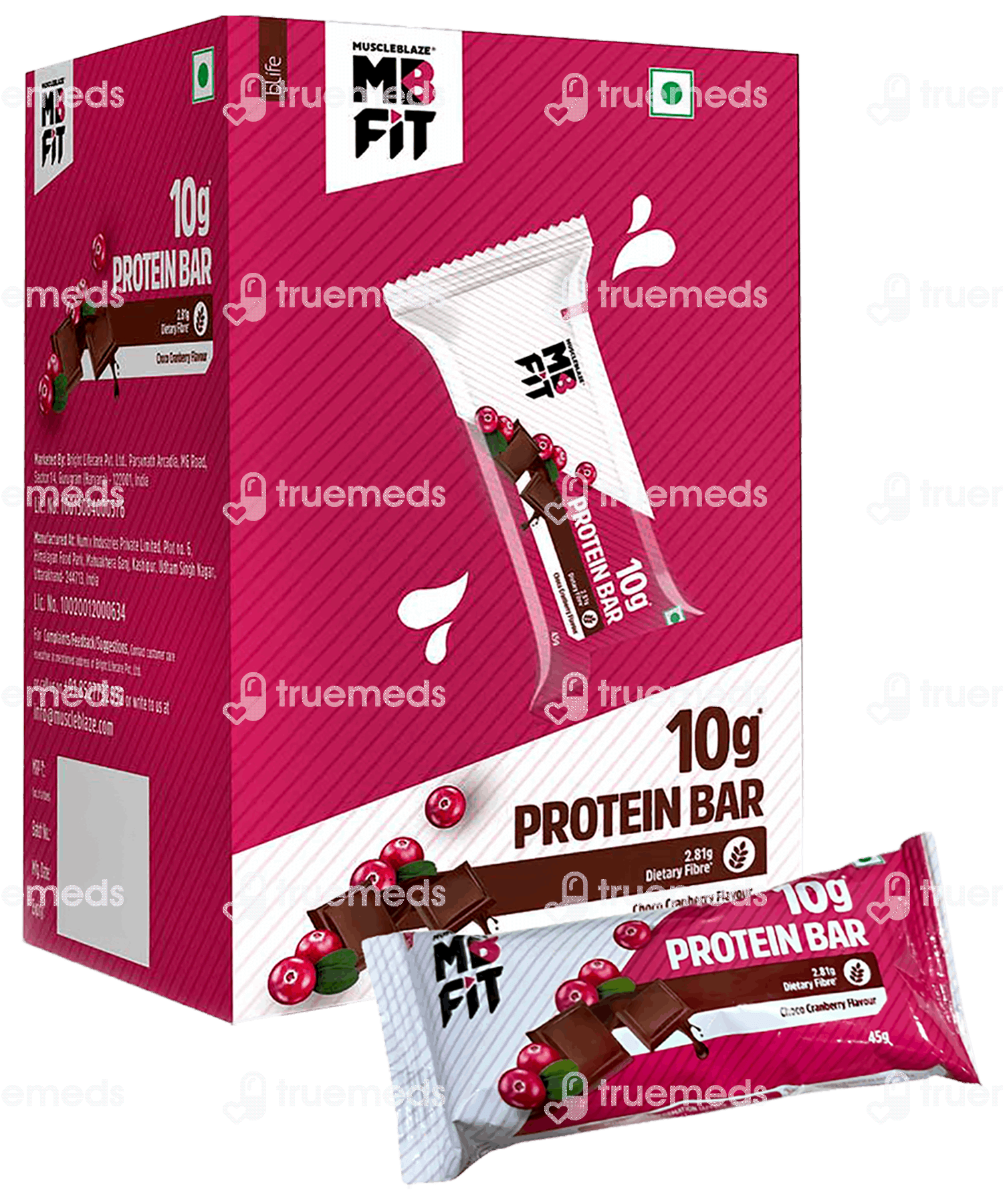 Muscleblaze 10gm Protein Choco Cranberry Flavour Bar Pack Of 6 - Uses ...