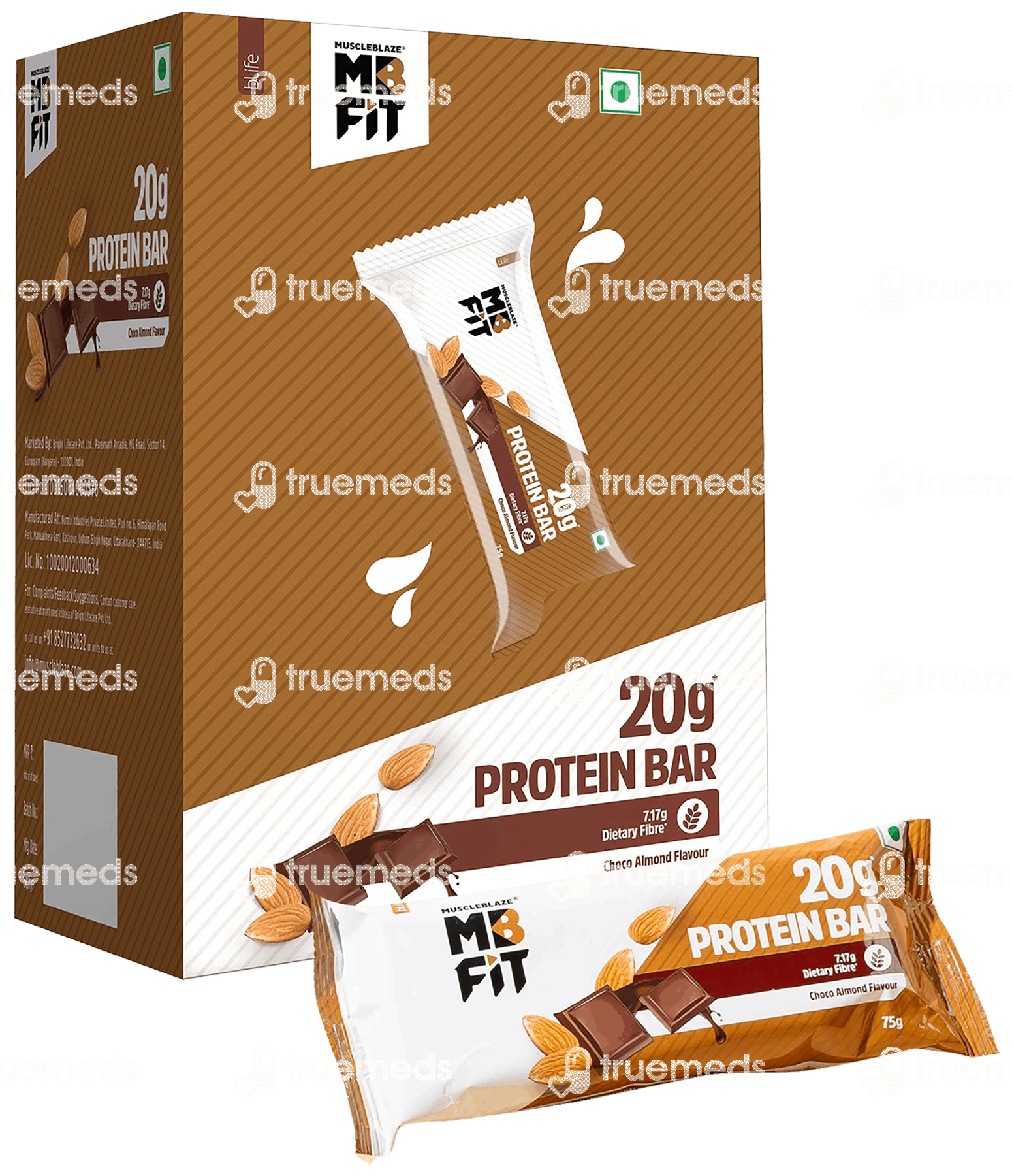 Muscleblaze 20gm Protein Choco Almond Flavour Bar Pack Of 6 - Uses ...
