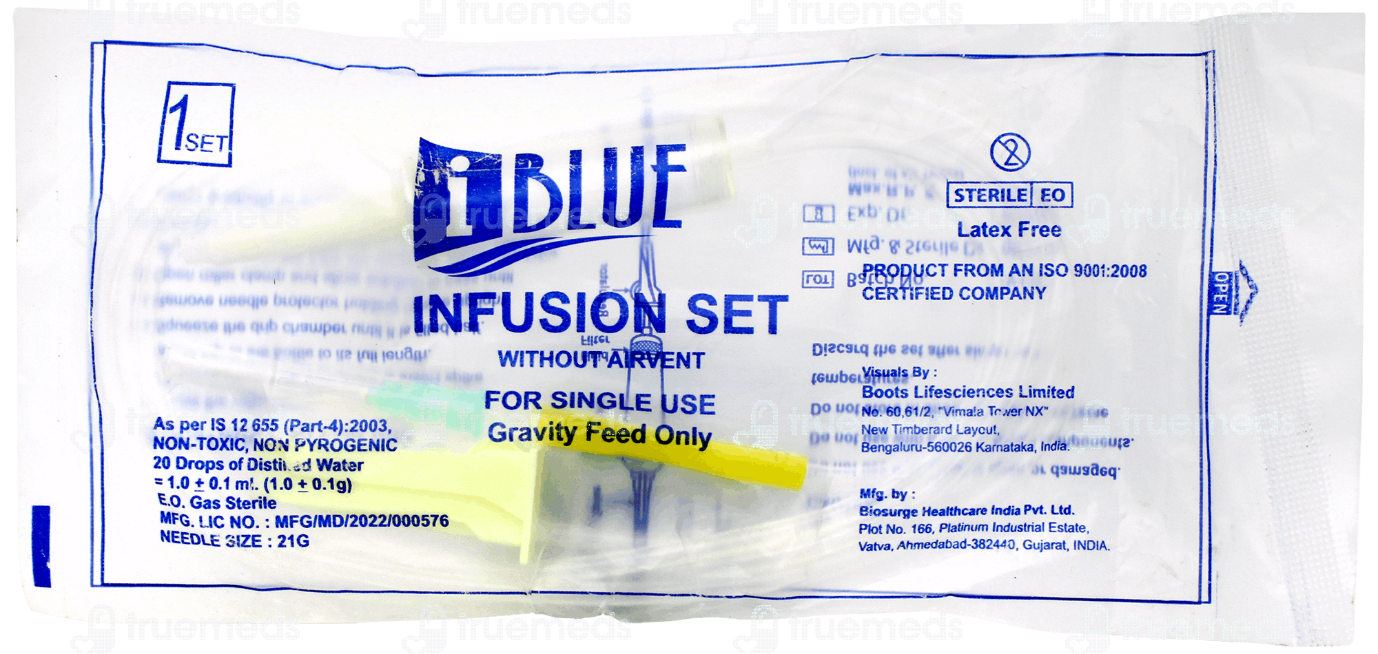 I Blue Infusion Set 1 - Uses, Side Effects, Dosage, Price | Truemeds