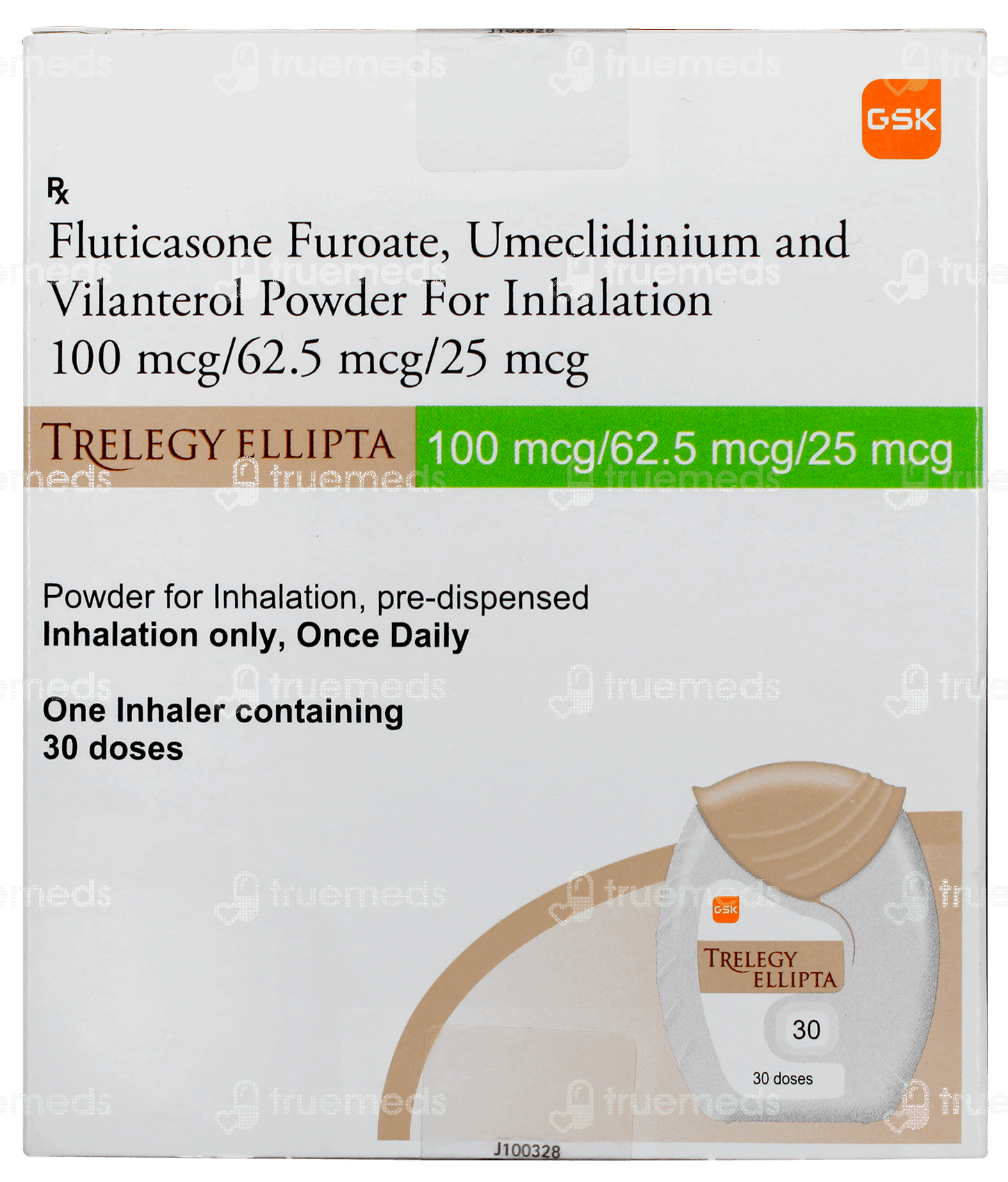 Trelegy Ellipta 10062525 Mcg Powder For Inhalation 1 - Uses, Side ...