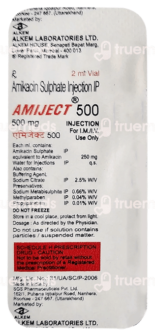 Amiject 500 Mg Injection 2 Ml - Uses, Side Effects, Dosage, Price ...