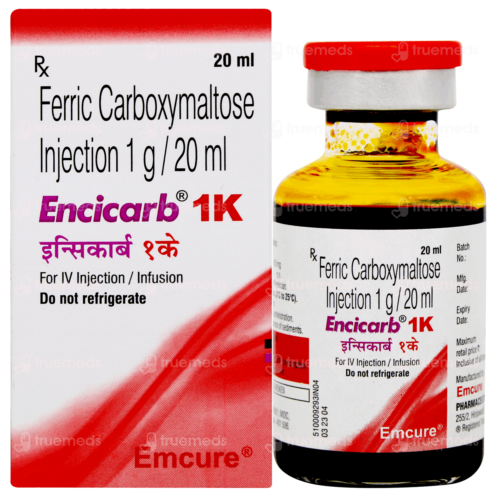 Encicarb 1000 Mg Injection 20 Ml - Uses, Side Effects, Dosage, Price ...