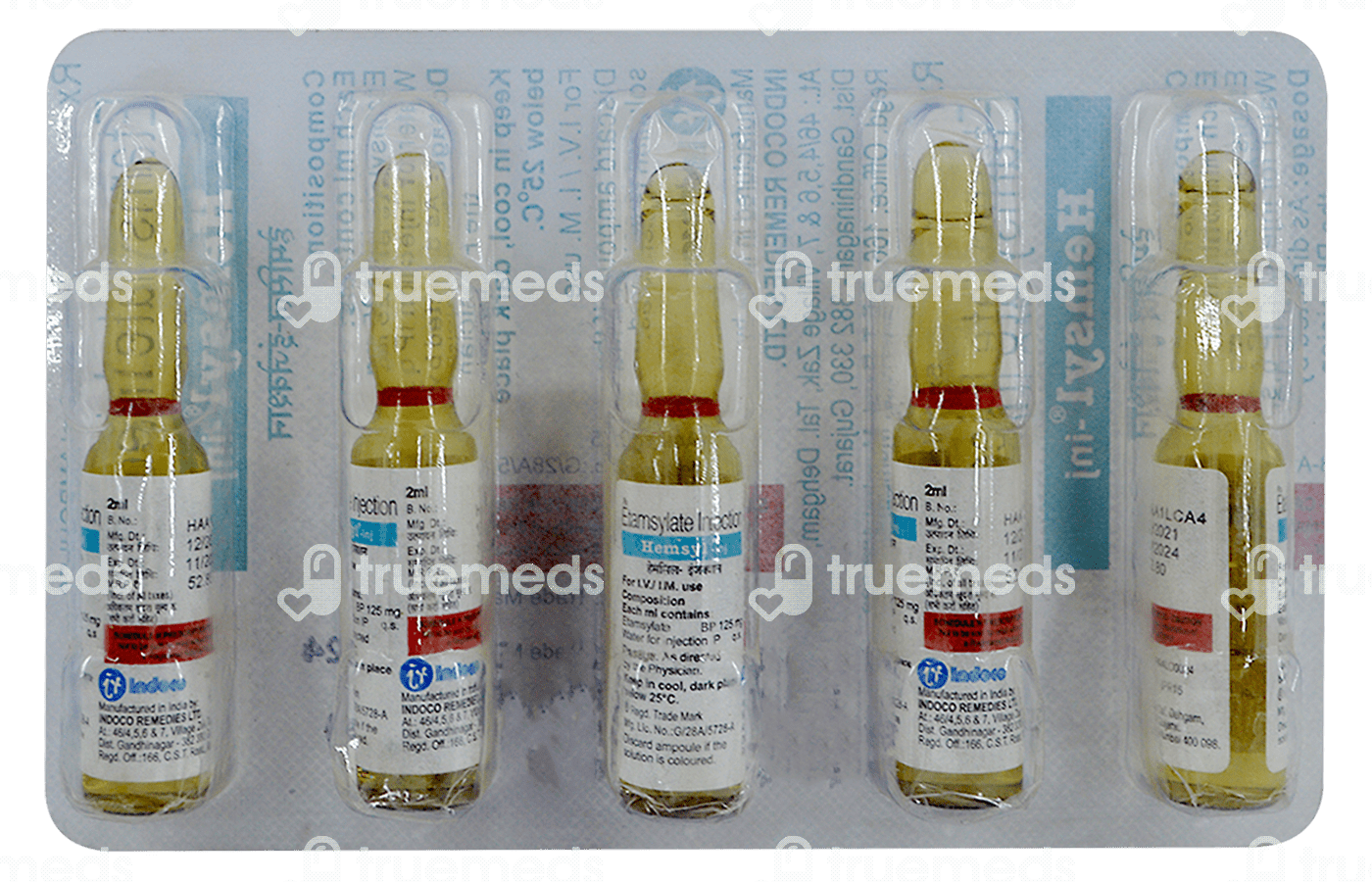 Hemsyl 125 Mg Injection 2 Ml - Uses, Side Effects, Dosage, Price | Truemeds