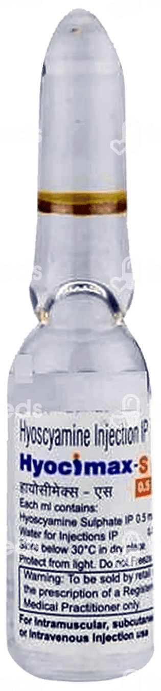 Hyocimax S 05 Mg Injection 1 Ml - Uses, Side Effects, Dosage, Price ...