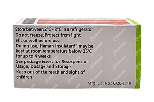 Insulatard Human 40 Iu Injection 10 Ml - Uses, Side Effects, Dosage, Price | Truemeds