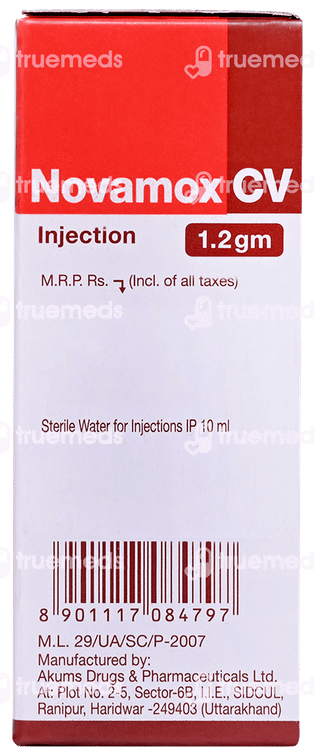 Novamox Cv 1000/200 Mg Injection 20 Ml: Uses, Side Effects, Price ...