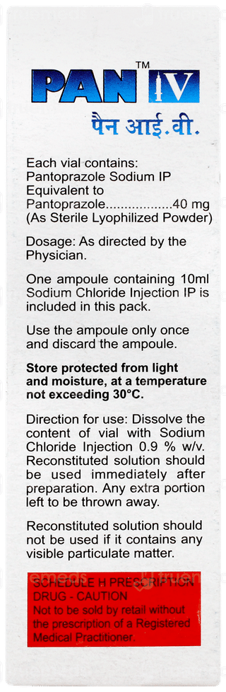 Pan Iv Injection 1: Uses, Side Effects, Price & Substitutes