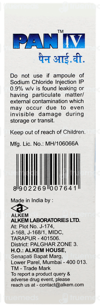 Pan Iv Injection 1: Uses, Side Effects, Price & Substitutes