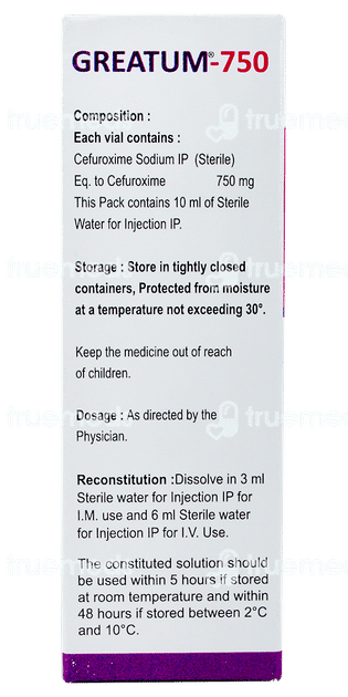 Greatum 750 Mg Injection: Uses, Side Effects, Price & Substitutes