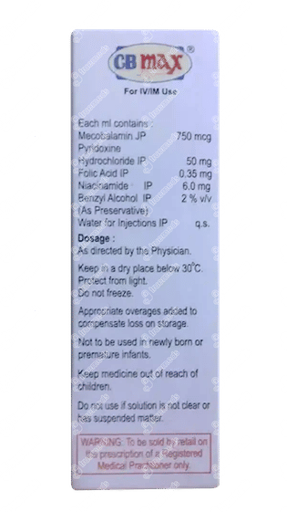 Cb Max Injection 2 Ml - Uses, Side Effects, Dosage, Price | Truemeds