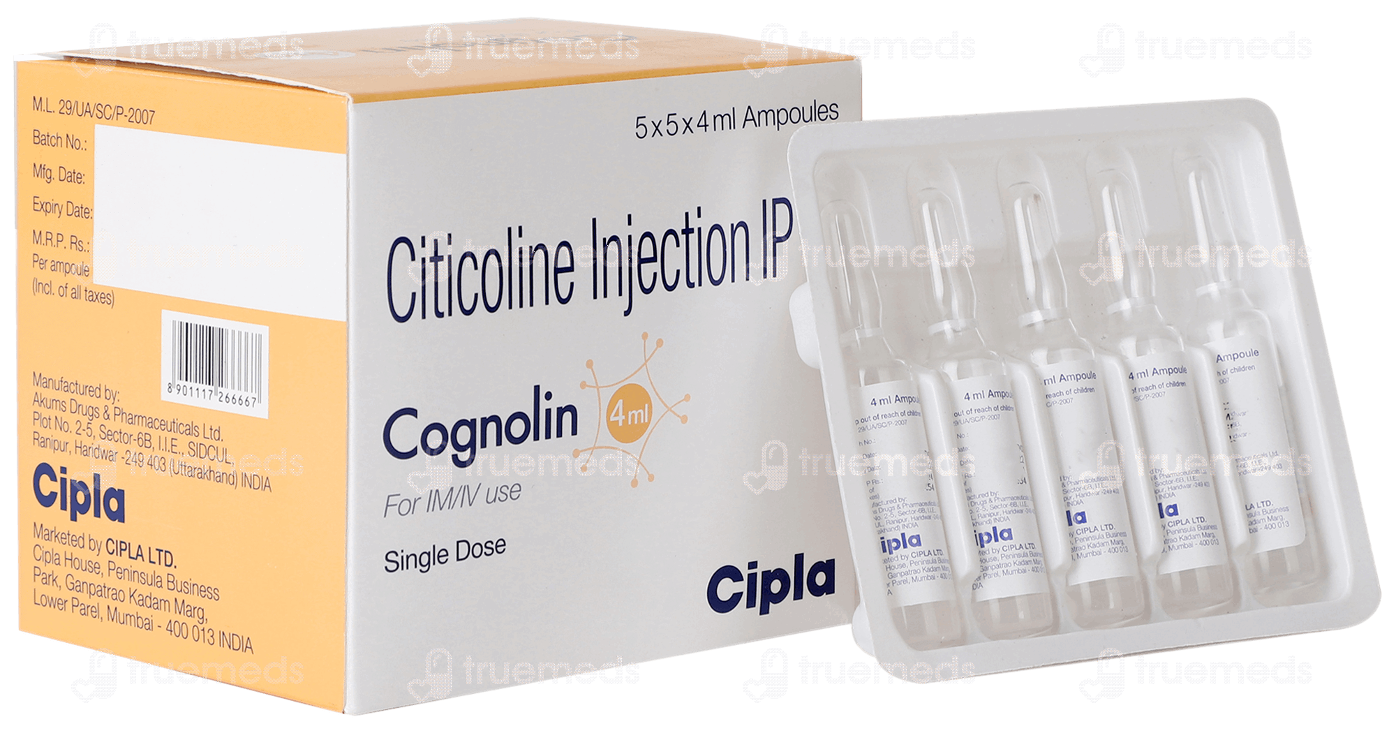 Cognolin 250 Mg Injection 4 Ml - Uses, Side Effects, Dosage, Price ...