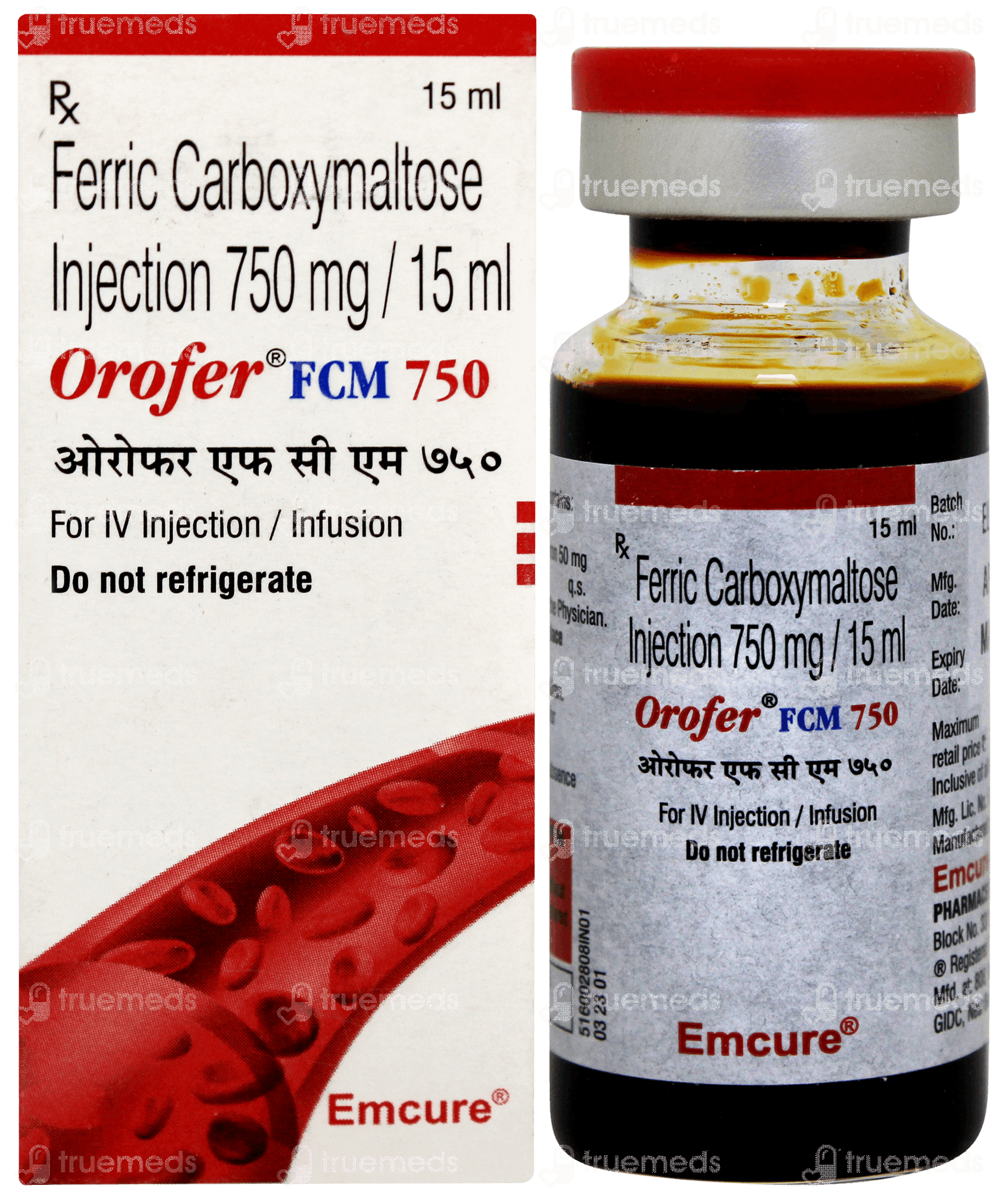 Orofer Fcm 750 Injection 15ml - Uses, Side Effects, Dosage, Price ...