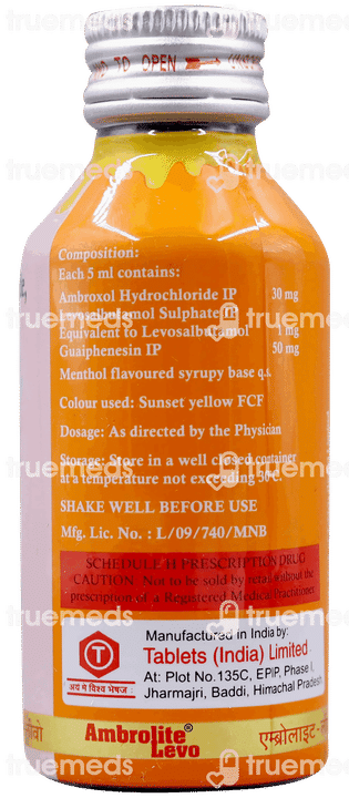 Ambrolite Levo 30150mg Liquid 100 Ml - Uses, Side Effects, Dosage ...
