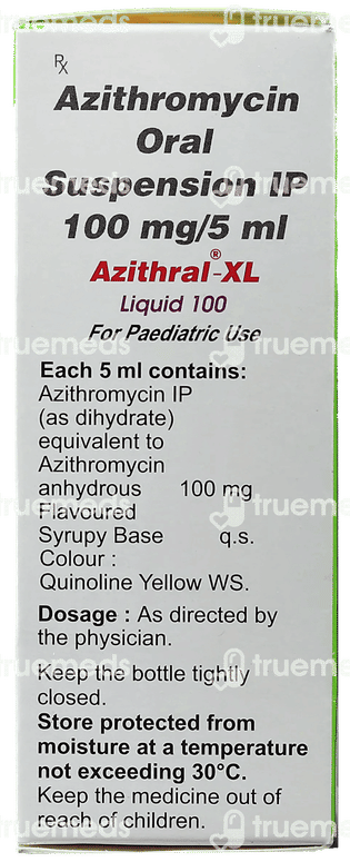 Azithral Xl 100 Liquid 30ml: Uses, Side Effects, Price & Substitutes