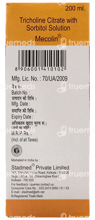 Mecolin 550/7150 MG Liquid | Buy Mecolin 550/7150 Online at Truemeds
