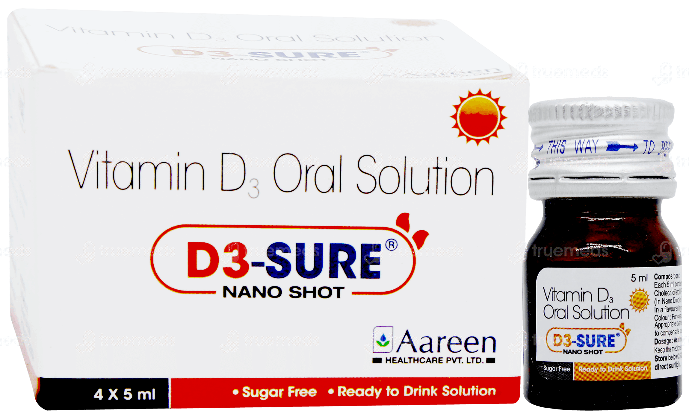 D3 Sure Nano Shot Sugar Free Solution 5ml: Uses, Side Effects, Price ...