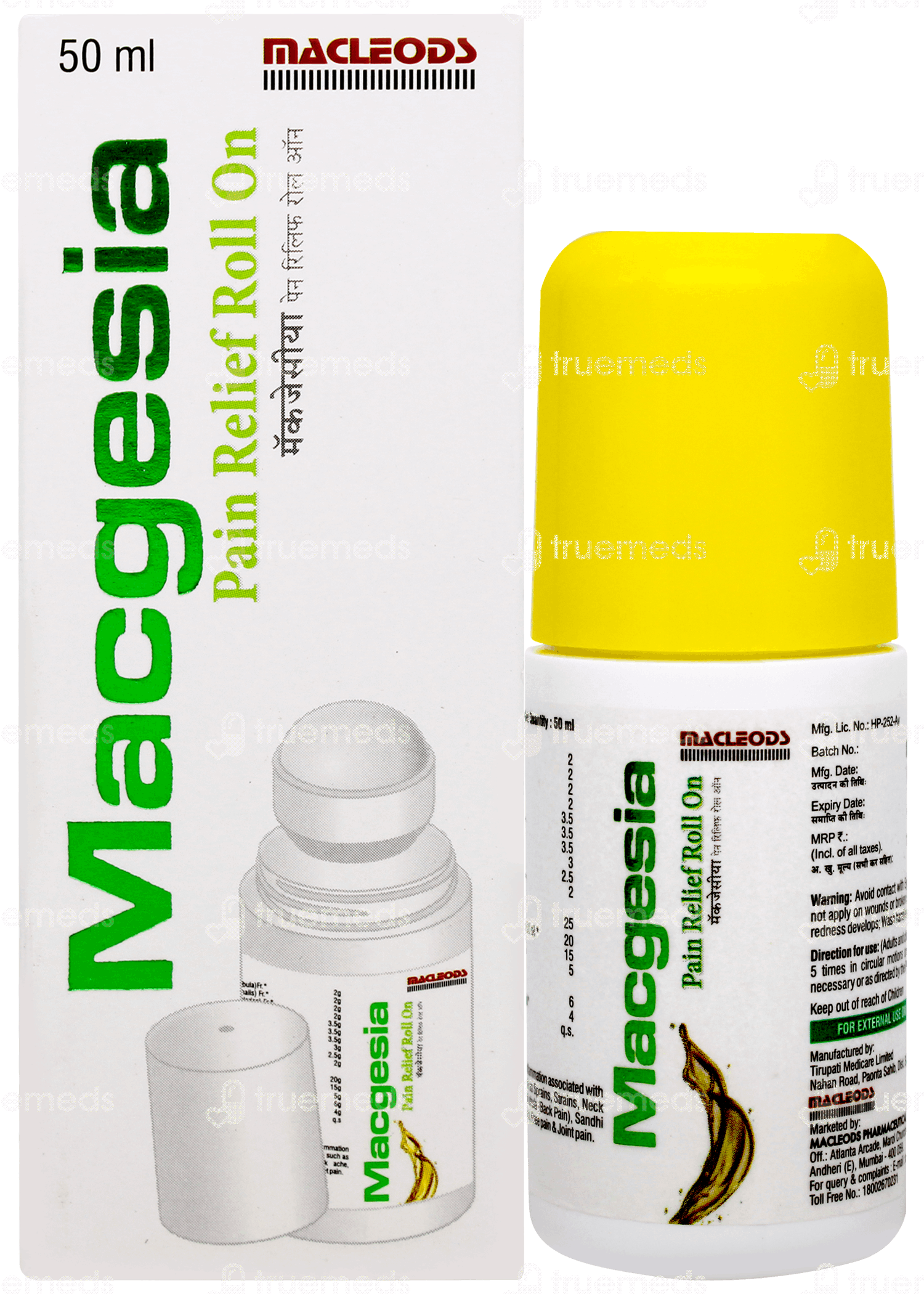 Macgesia Pain Relief Roll On 50 Ml - Uses, Side Effects, Dosage, Price ...