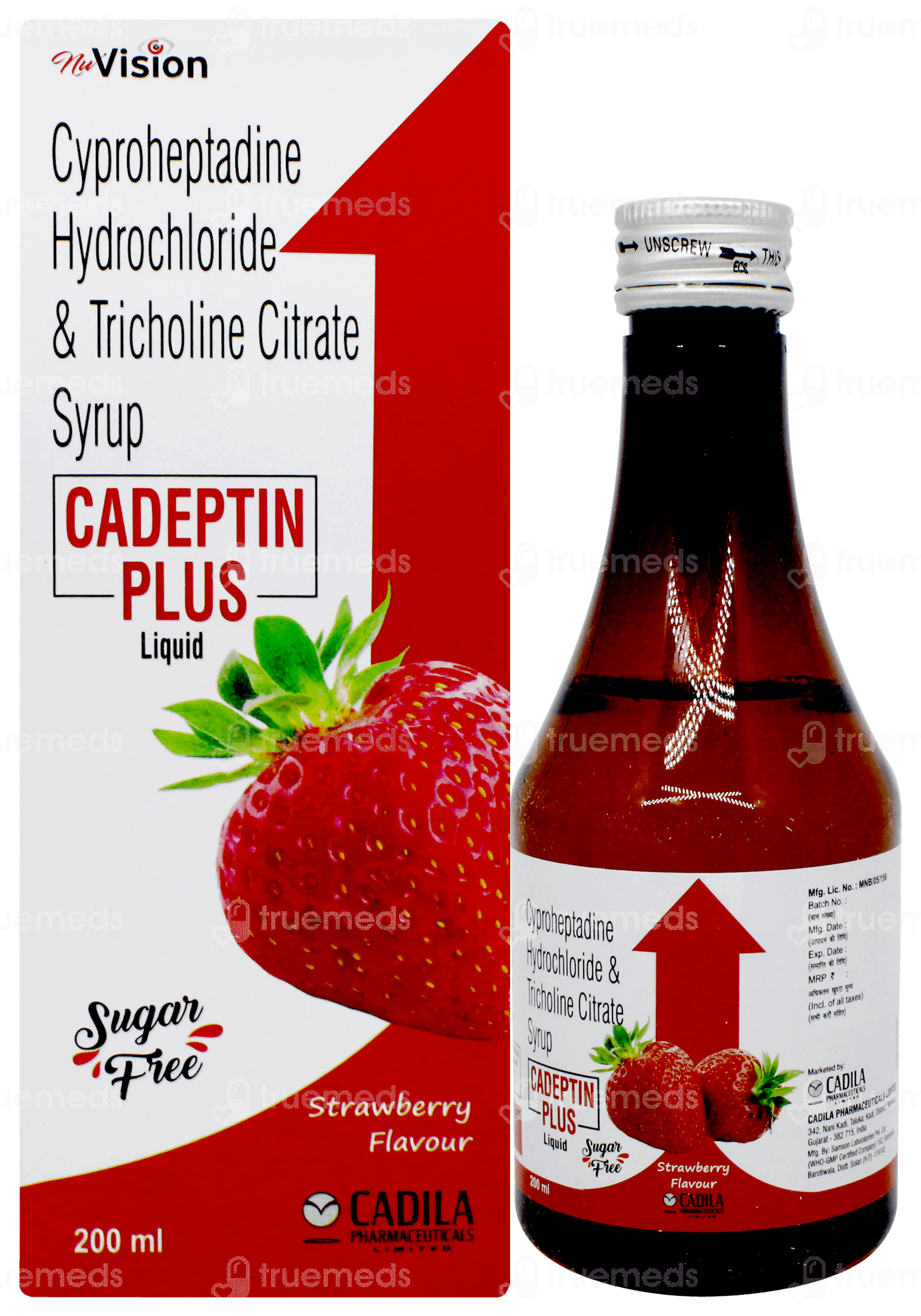 Cadeptin Plus Strawberry Flavour Sugar Free Liquid 200ml: Uses, Side ...
