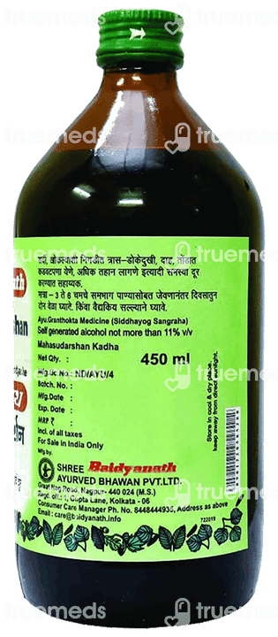 Baidyanath Mahasudarshan Kadha Liquid 450 Ml - Uses, Side Effects ...