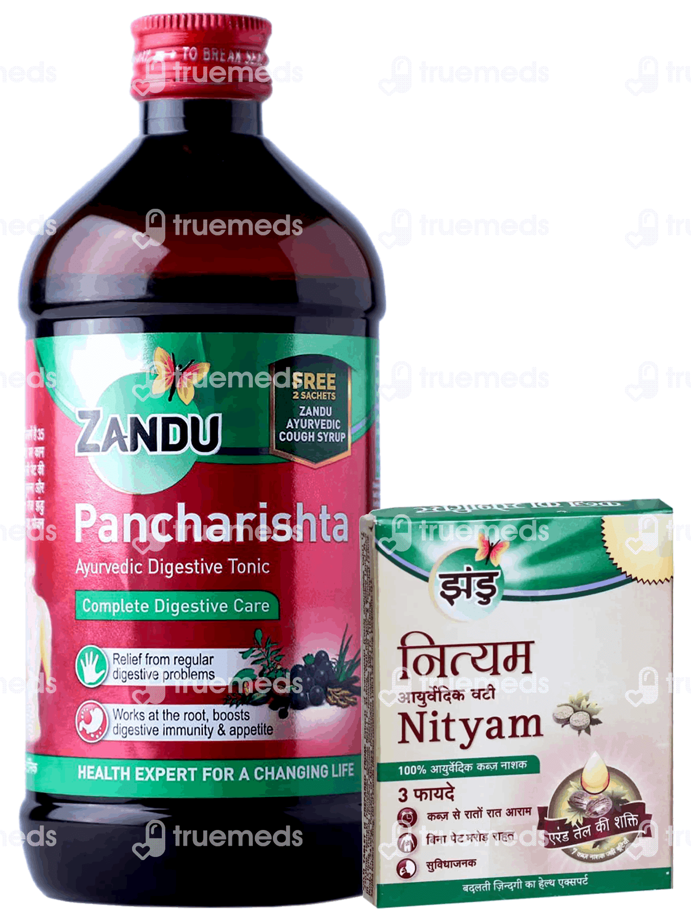 Zandu Pancharishta Digestive Tonic 450 Ml With Zandu Nityam Tablet 3 ...
