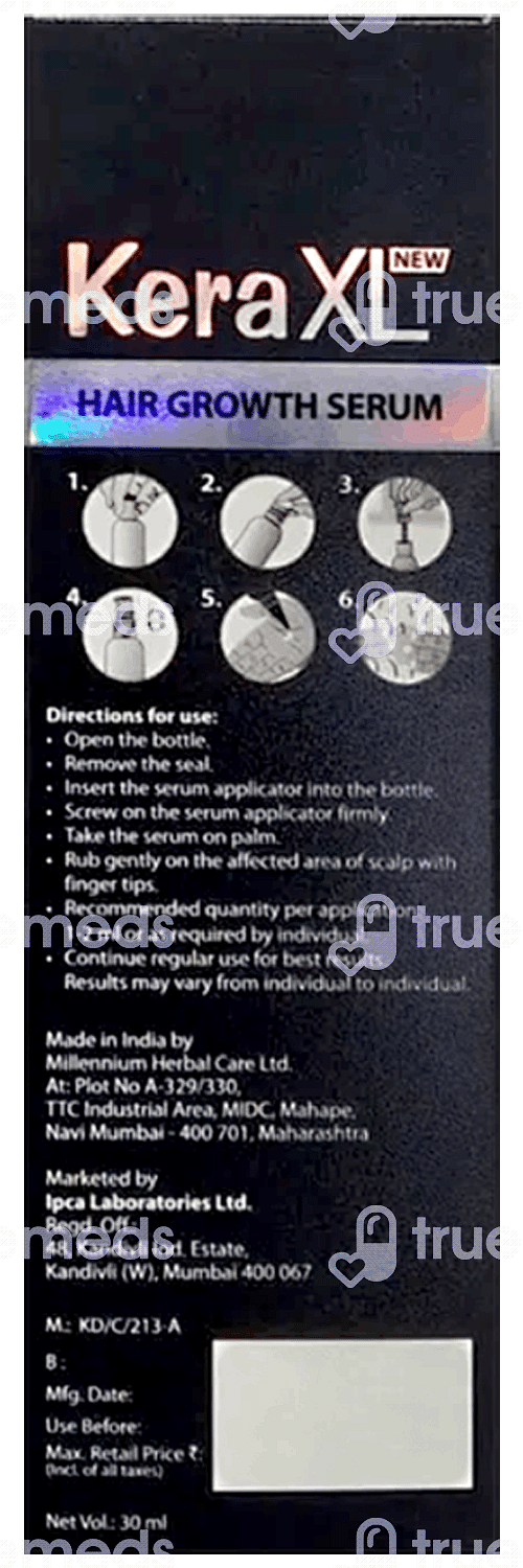 New Kera Xl Hair Growth Serum Solution 30 Ml Uses Side Effects Dosage Price Truemeds