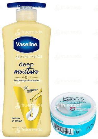 Vaseline Intensive Care Deep Moisture Body Lotion 400 Ml With Ponds Light Moisturise 50 Ml ...