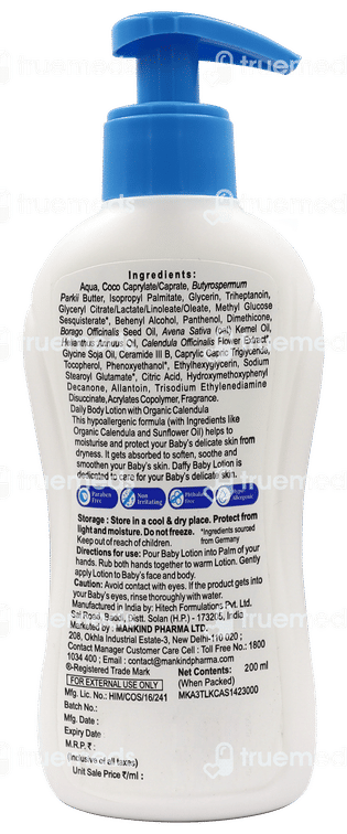 Daffy Baby Lotion 200 Ml - Uses, Side Effects, Dosage, Price | Truemeds