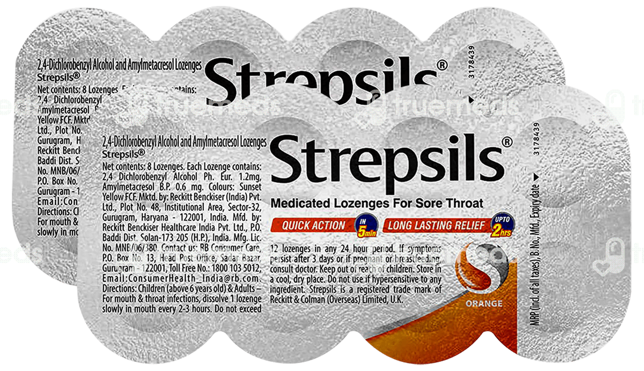 Strepsils Medicated Throat Orange Flavour Lozenges 8 Pack Of 2 - Uses ...