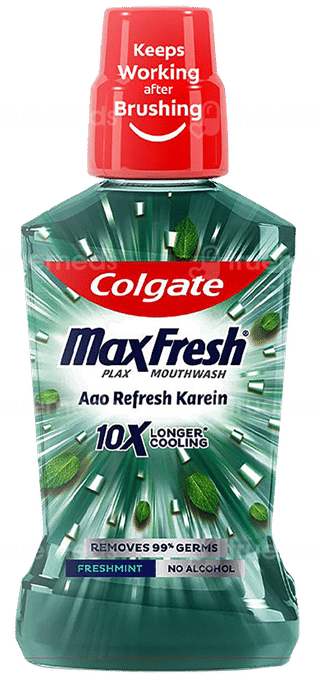 Colgate Maxfresh Plax Fresh Mint Mouth Wash 250 Ml - Uses, Side Effects ...