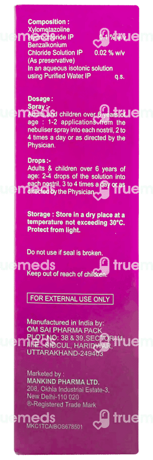 Nosikind 01 Nasal Spray 10 Ml - Uses, Side Effects, Dosage, Price ...