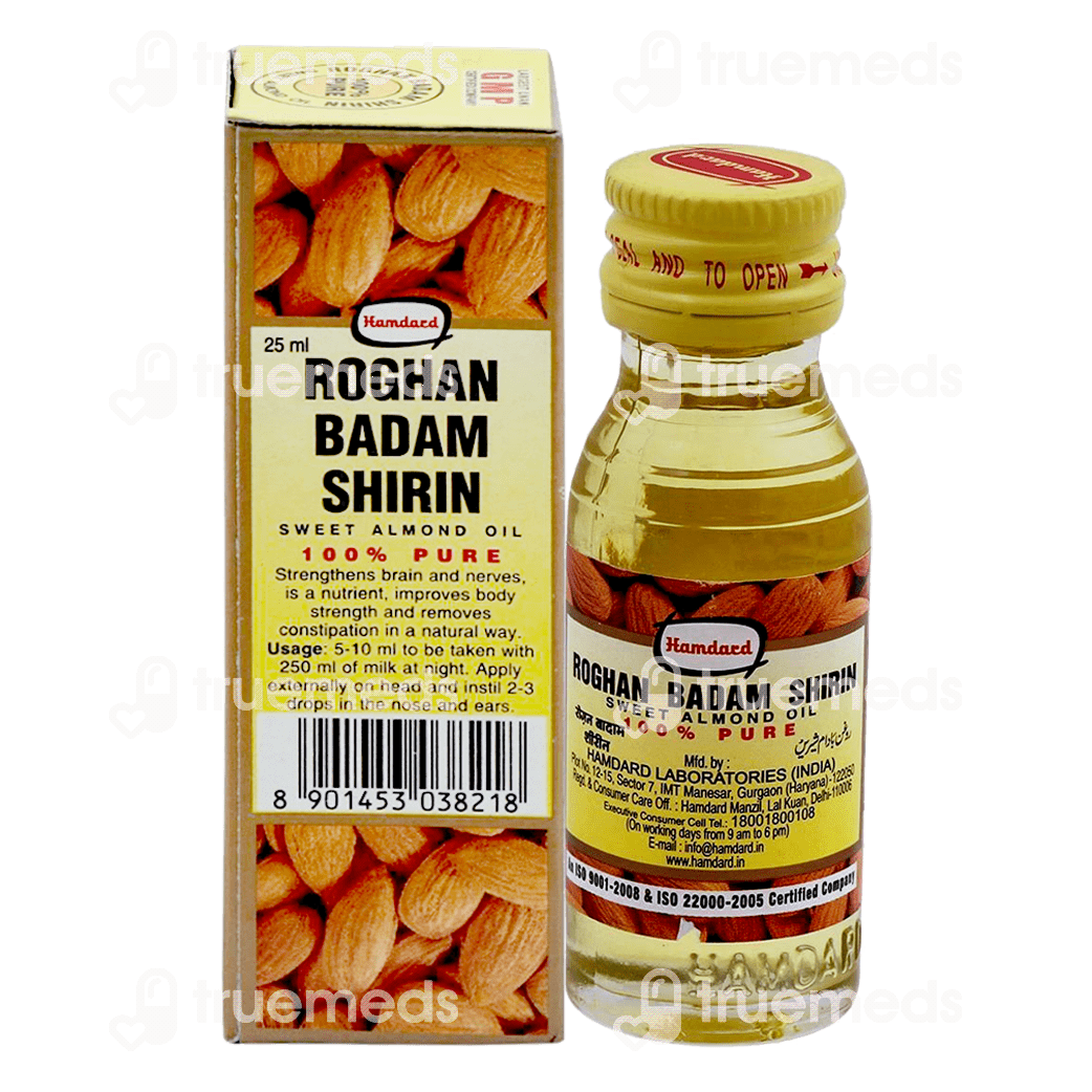 Hamdard Rogan Badam Oil 25 Ml - Uses, Side Effects, Dosage, Price | Truemeds
