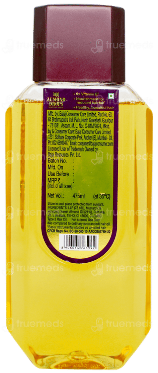 Bajaj Almond Drop Hair Oil 475 Ml - Uses, Side Effects, Dosage, Price ...