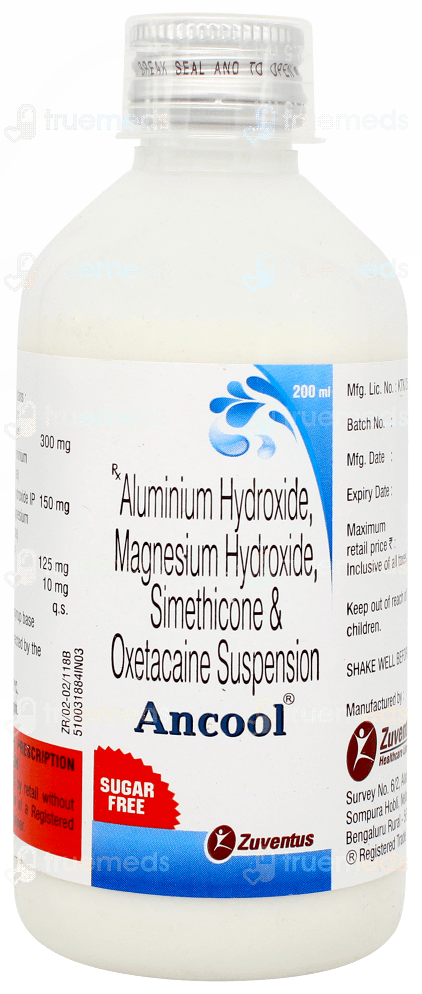 Ancool Oral Suspension Sf 200 Ml - Uses, Side Effects, Dosage, Price | Truemeds