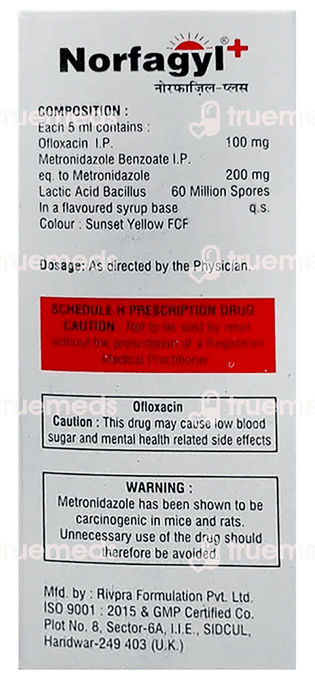 Norfagyl Plus 100 Mg200 Mg60 M Oral Suspension 60 Ml - Uses, Side ...