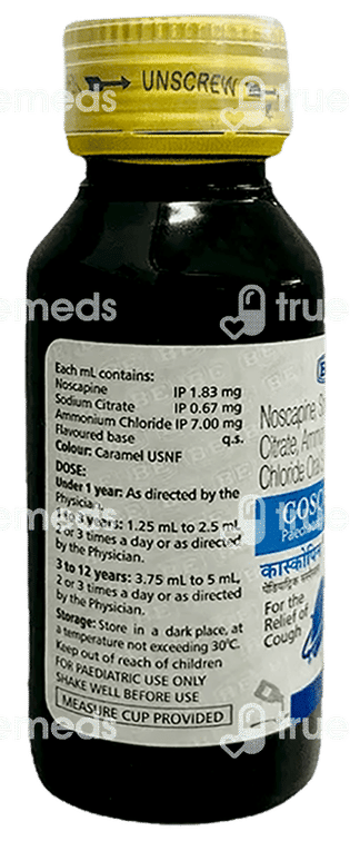 Coscopin Paed 183 Mg Suspension 60 Ml - Uses, Side Effects, Dosage ...