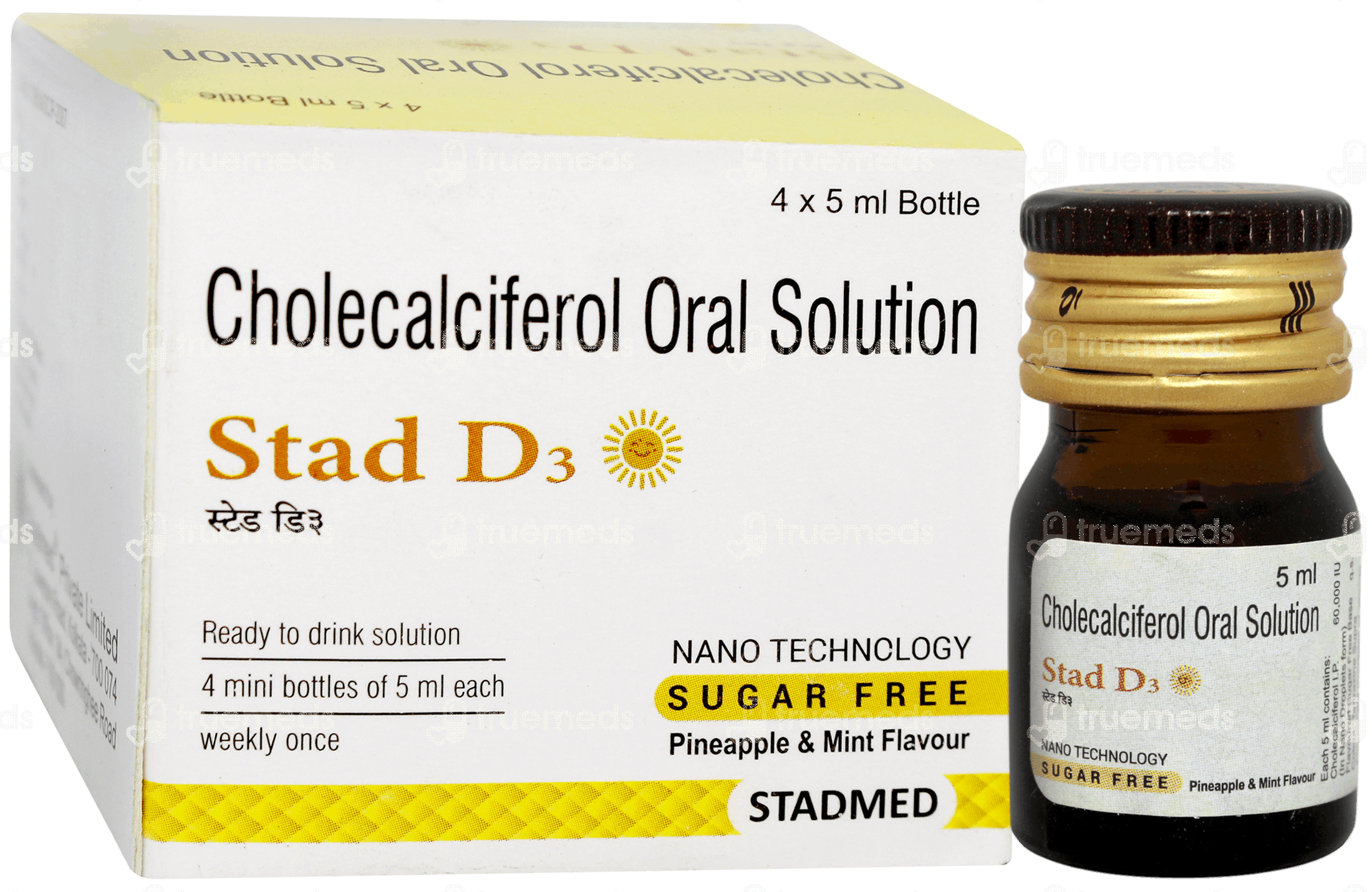 Stad D3 Pineapple & Mint Flavour Sugar Free Solution 5ml: Uses, Side ...