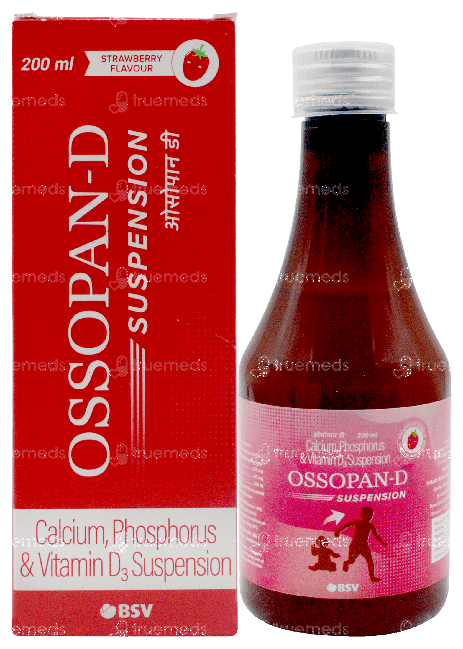 Ossopan D Strawberry Flavour Oral Suspension 200 Ml - Uses, Side ...