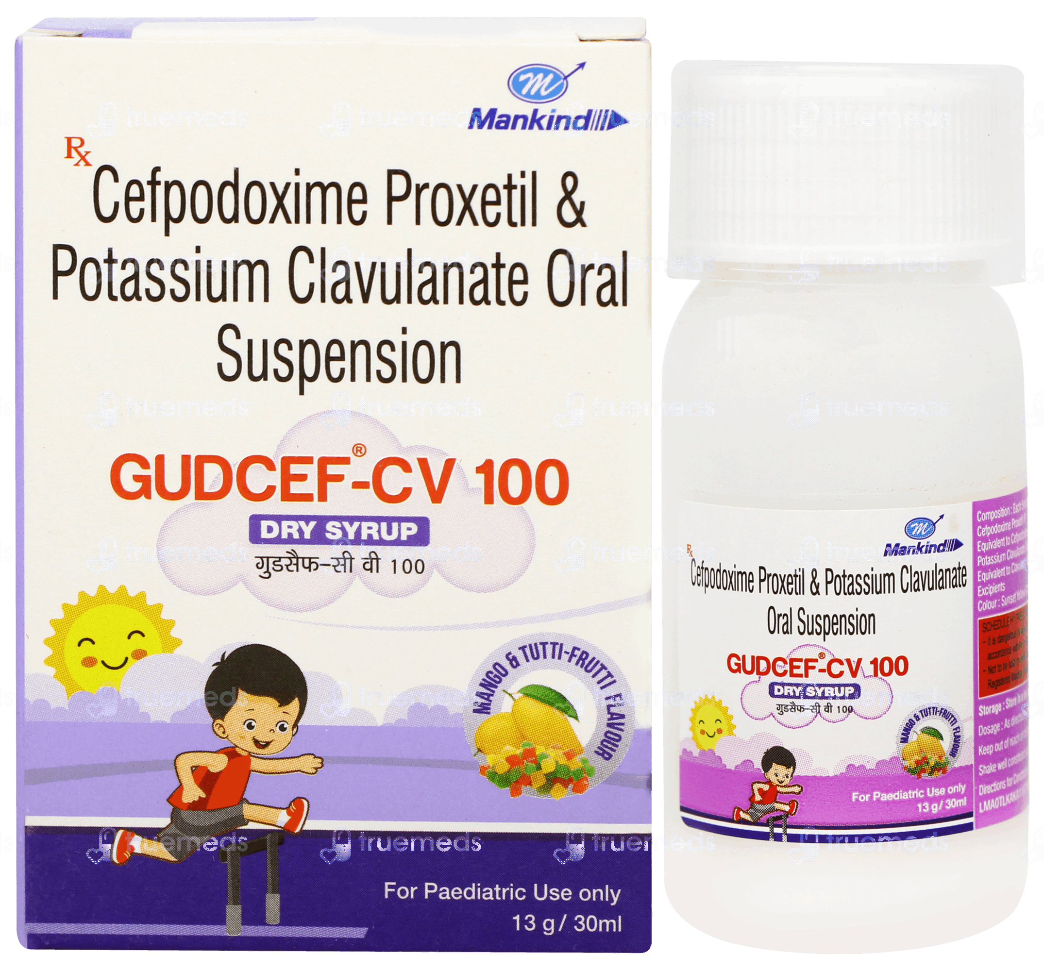 Gudcef Cv 100 Mango And Tutti Frutti Flavour Dry Syrup 30ml - Uses ...