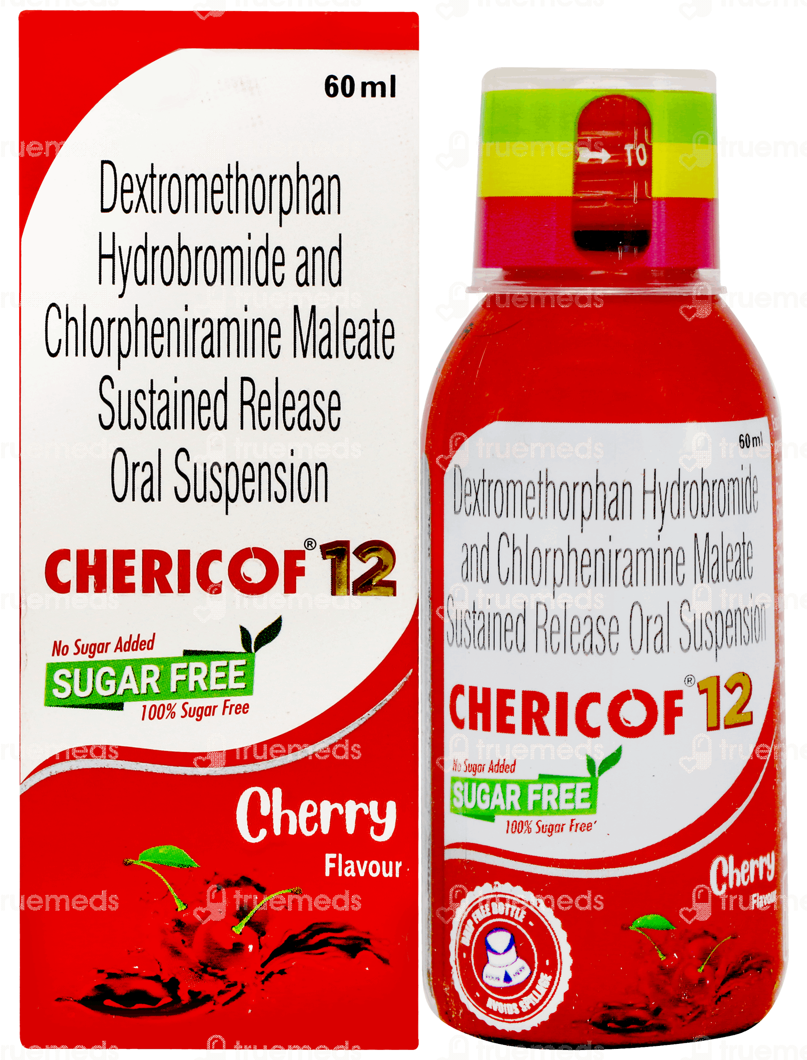 Chericof 12 Cherry Flavour Sugar Free Suspension 60ml - Uses, Side ...