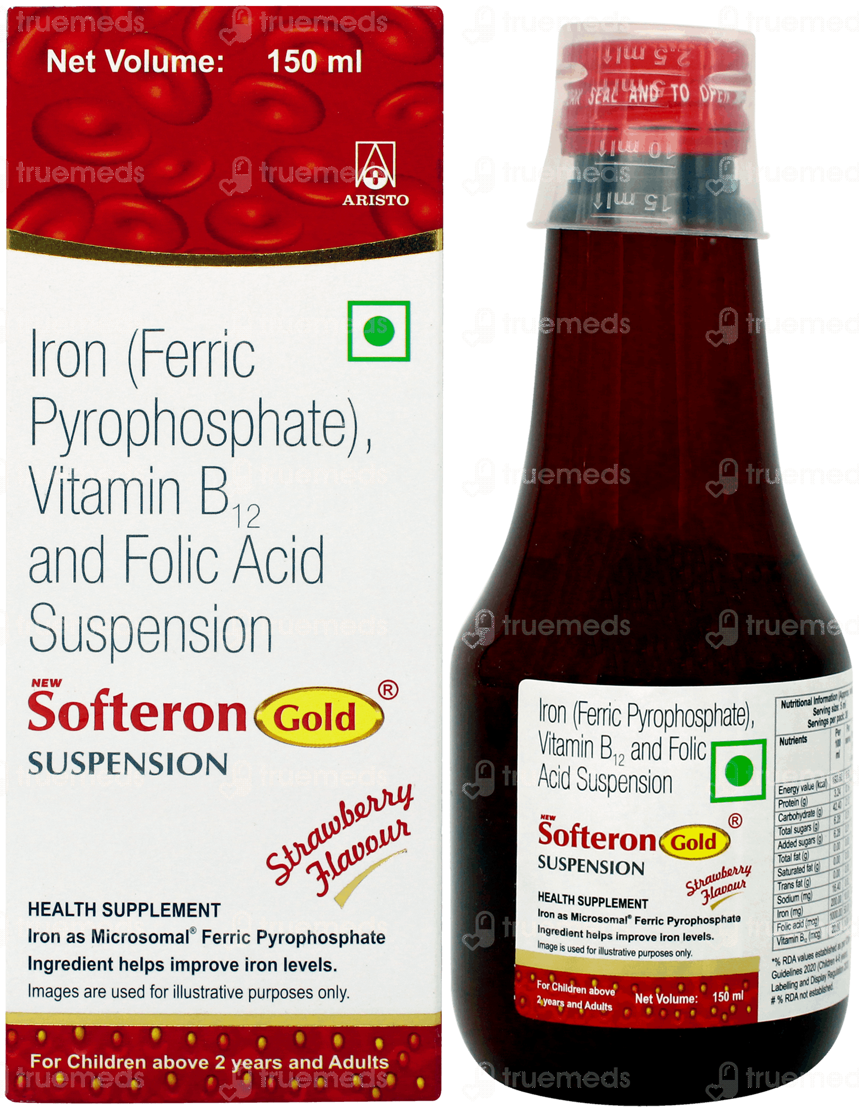 Softeron Gold New Strawberry Flavour Suspension 150ml - Uses, Side ...