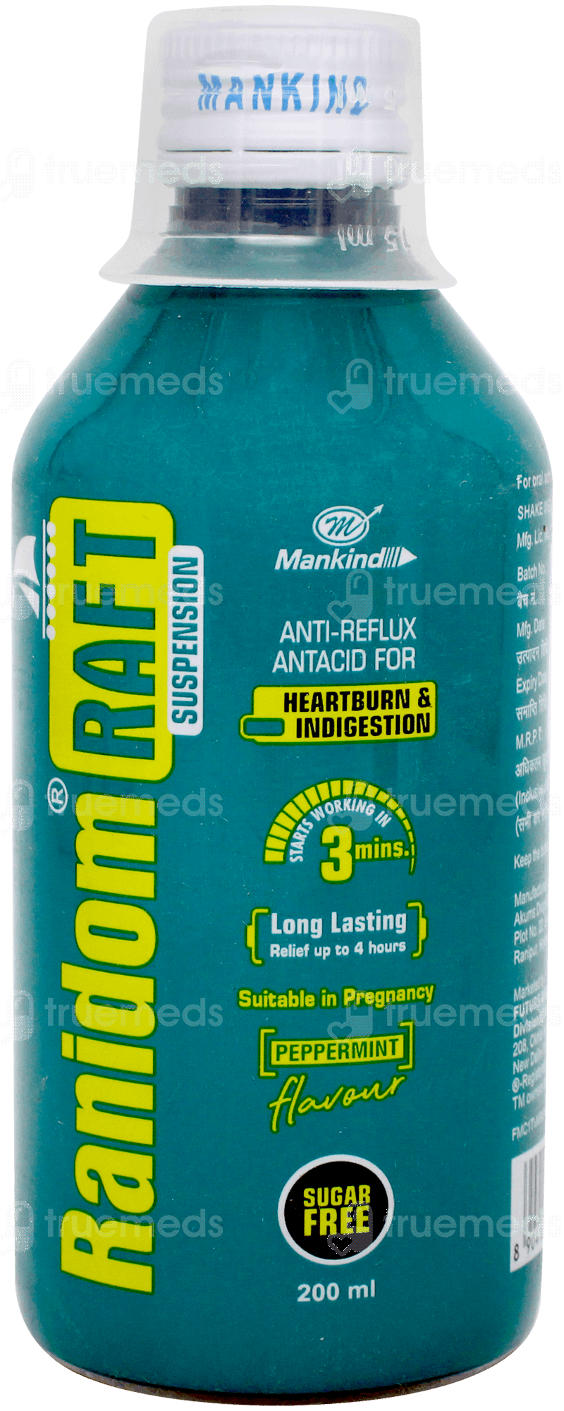 Ranidom Raft Peppeermint Flavour Sugar Free Suspension 200ml - Uses ...