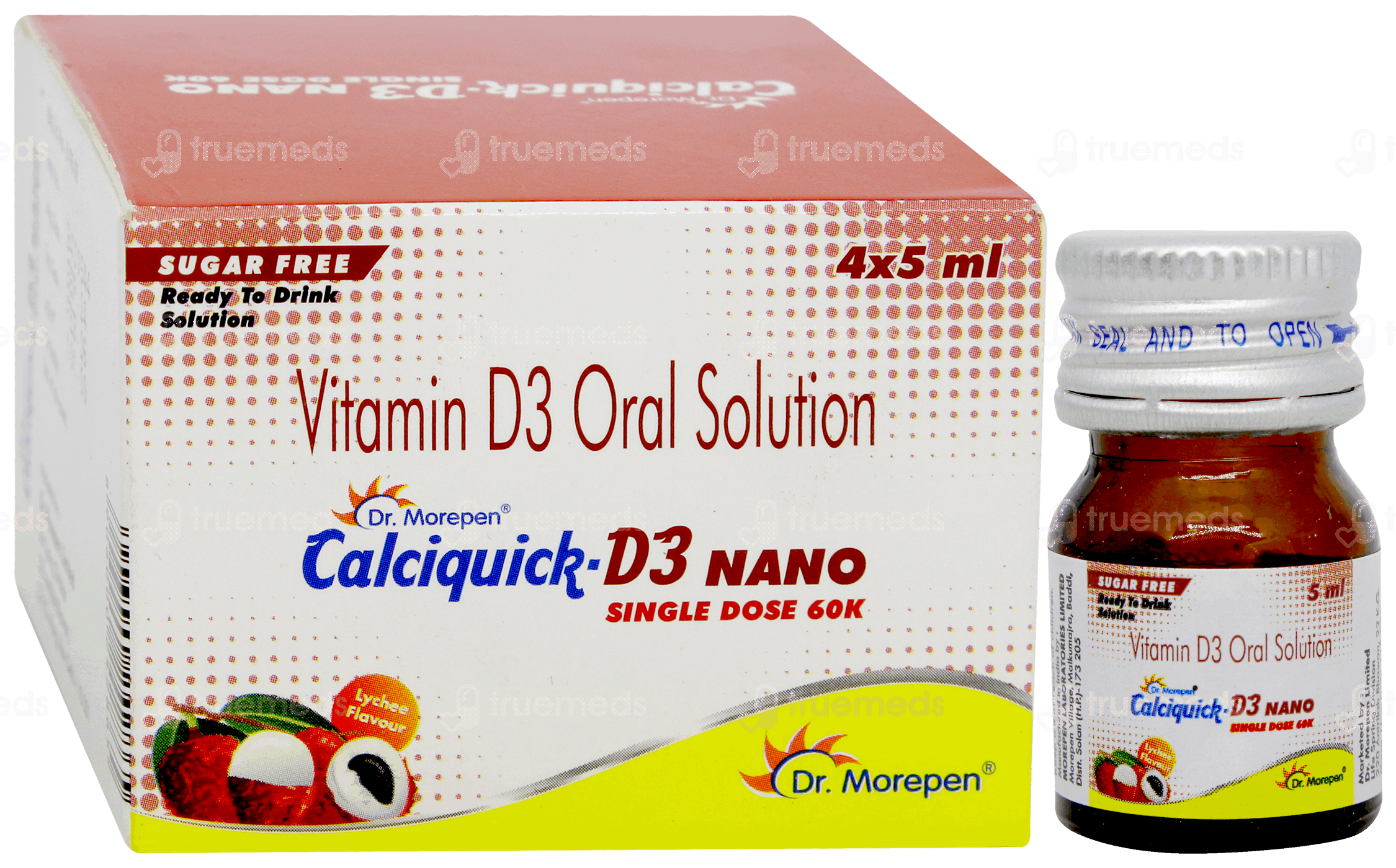 Calciquick D3 Nano Lychee Flavour Sugar Free Solution 5ml: Uses, Side ...