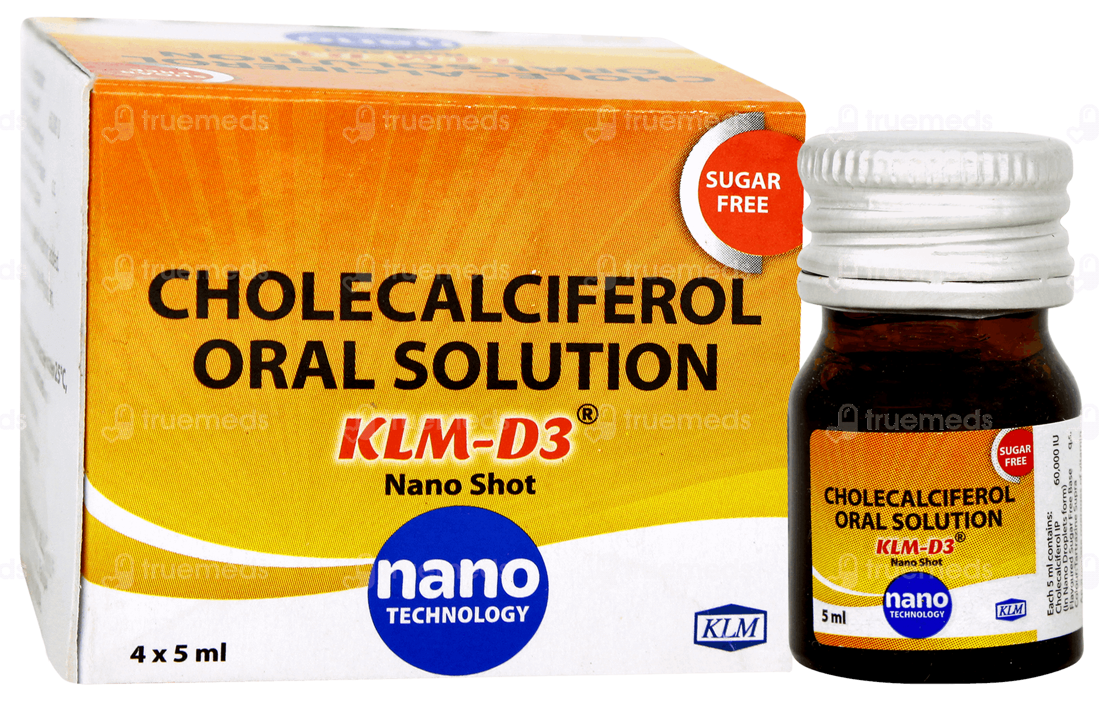 Klm D3 Nano Shot Sugar Free Solution 5ml: Uses, Side Effects, Price ...