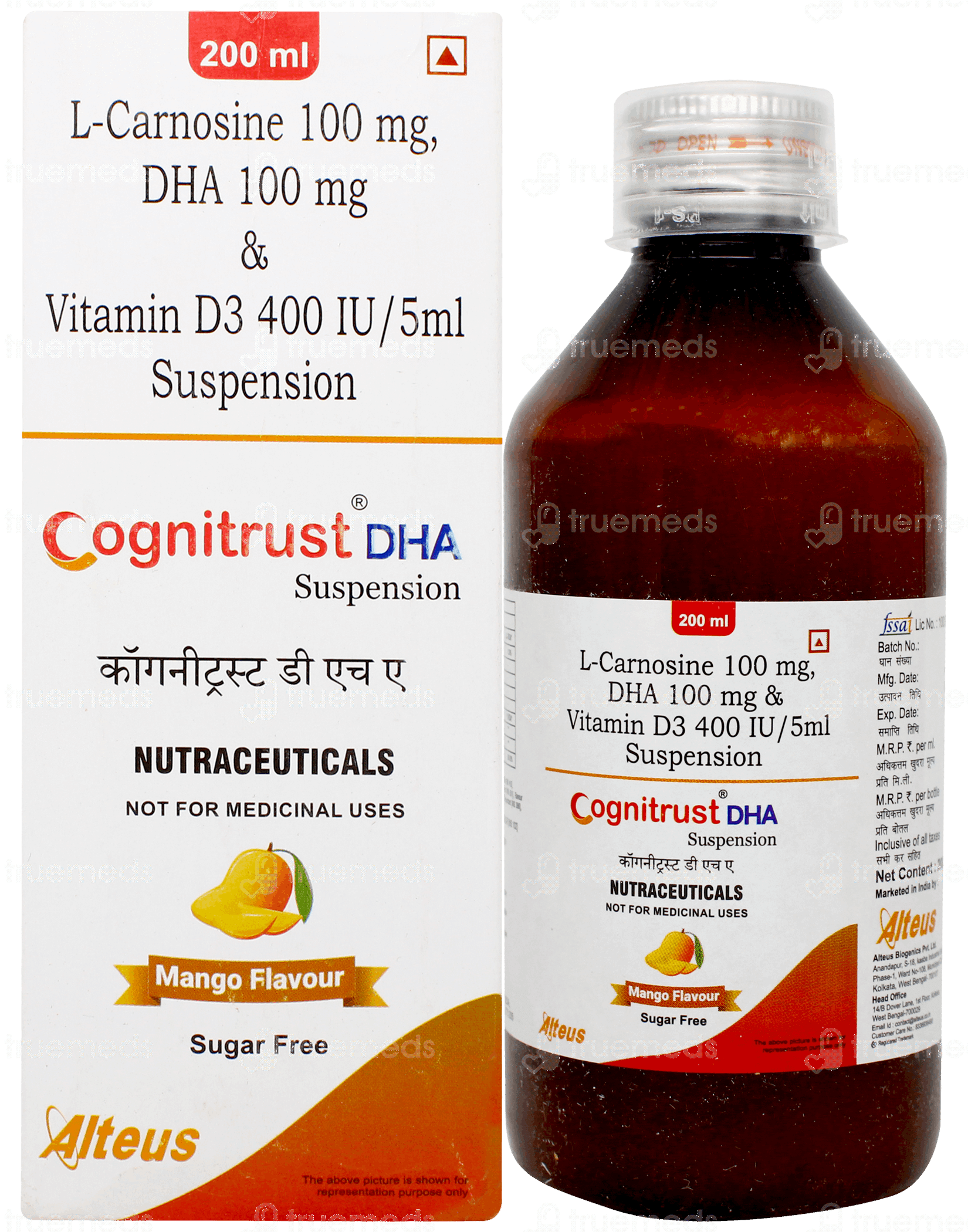 Cognitrust Dha Mango Flavour Sugar Free Suspension 200ml - Uses, Side ...