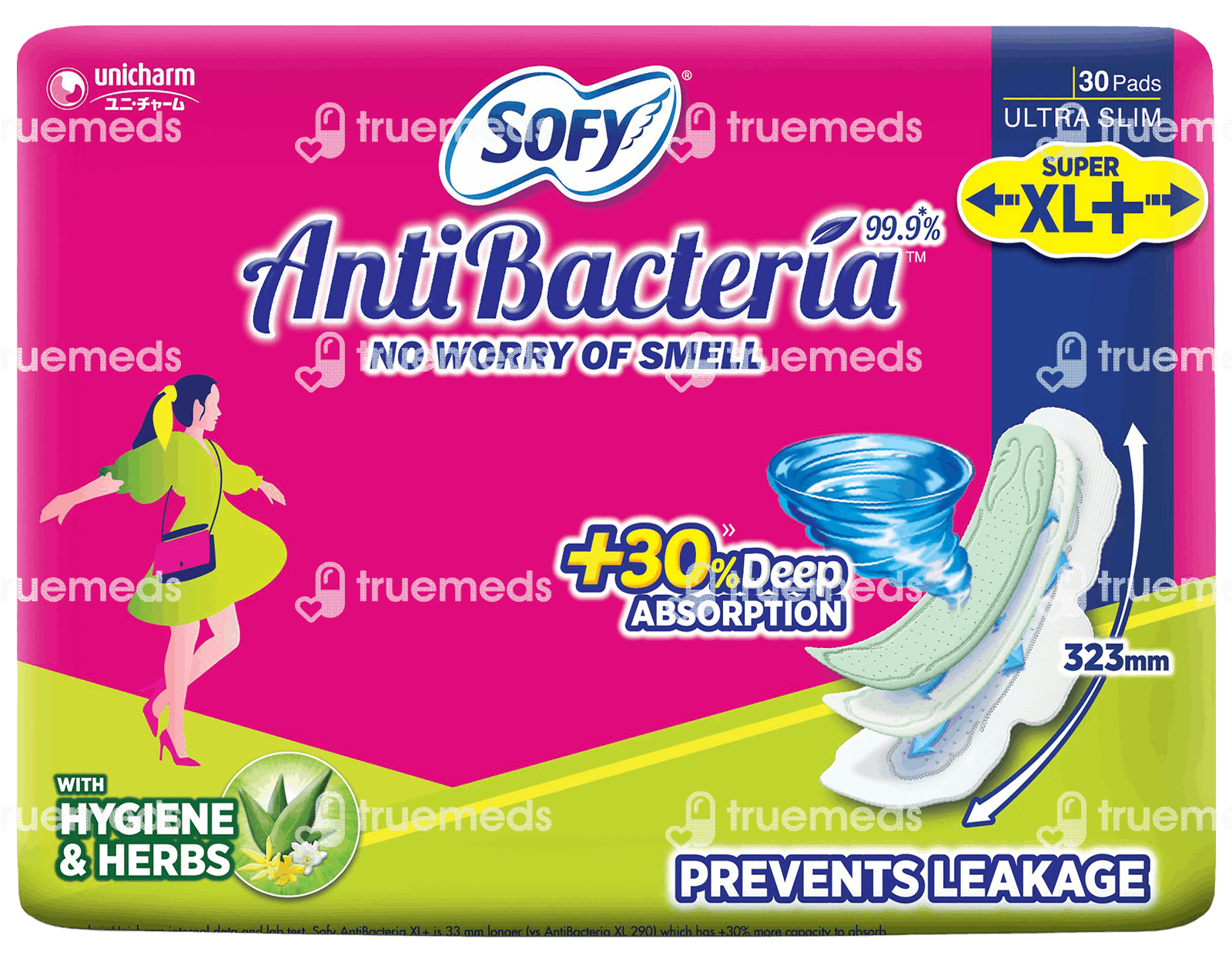 Sofy Antibacteria 999 Sanitary Pads Ultra Slim Super Xl 30 Pad - Uses ...